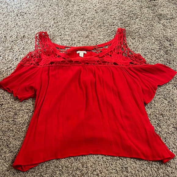 miami | Tops | Red Coldshoulder Top | Poshmark